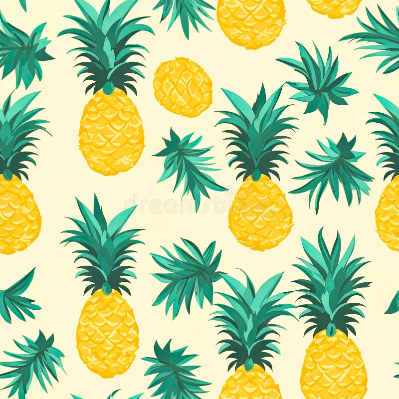 Pineapple Pattern Banner Wallpaper Simple Background Stock Image ...