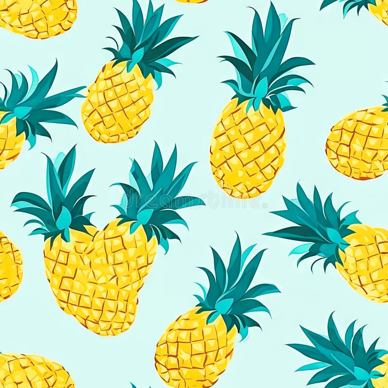 Pineapple Pattern Banner Wallpaper Simple Background Stock Photo ...