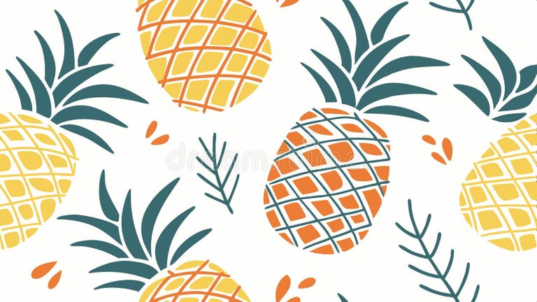 Pineapple Pattern Repeat Design, Tropical Fruit and Summer Theme. Vector Design Generative AI ...