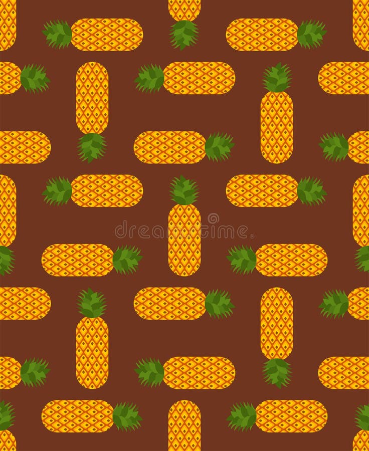 Pineapple Pattern Seamless. Ananas Ornament Stock Vector - Illustration ...