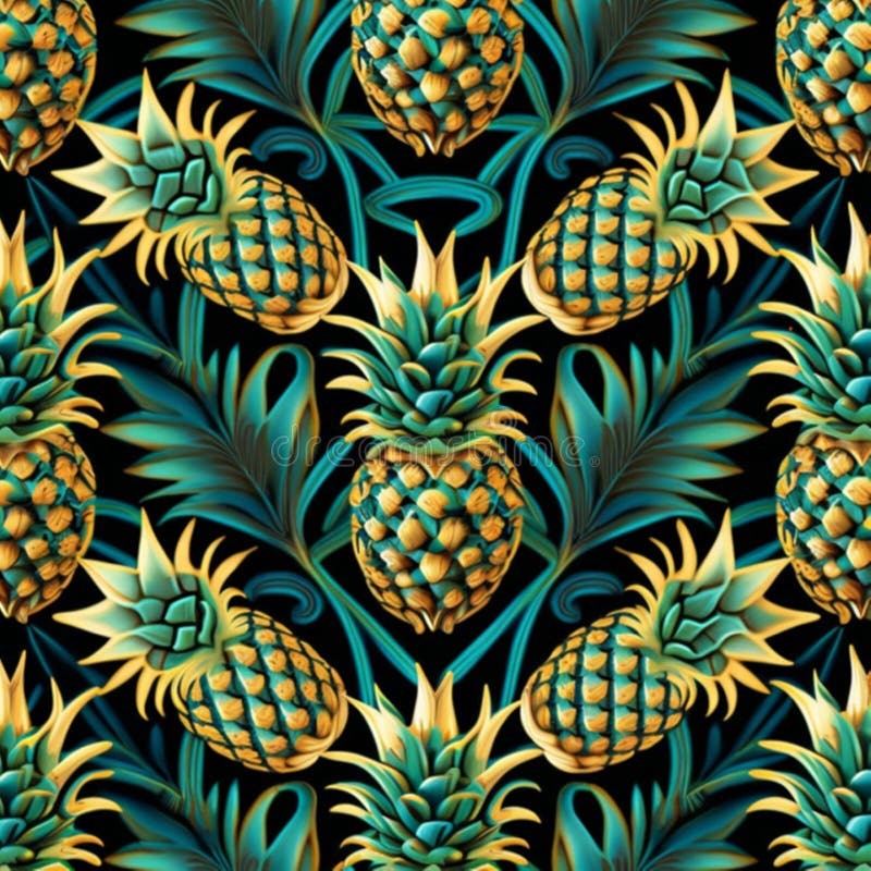Pineapple Pattern. Pineapple Illustration Texture Stock Illustration ...