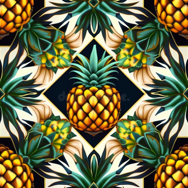 Pineapple Pattern. Pineapple Illustration Texture Stock Illustration ...