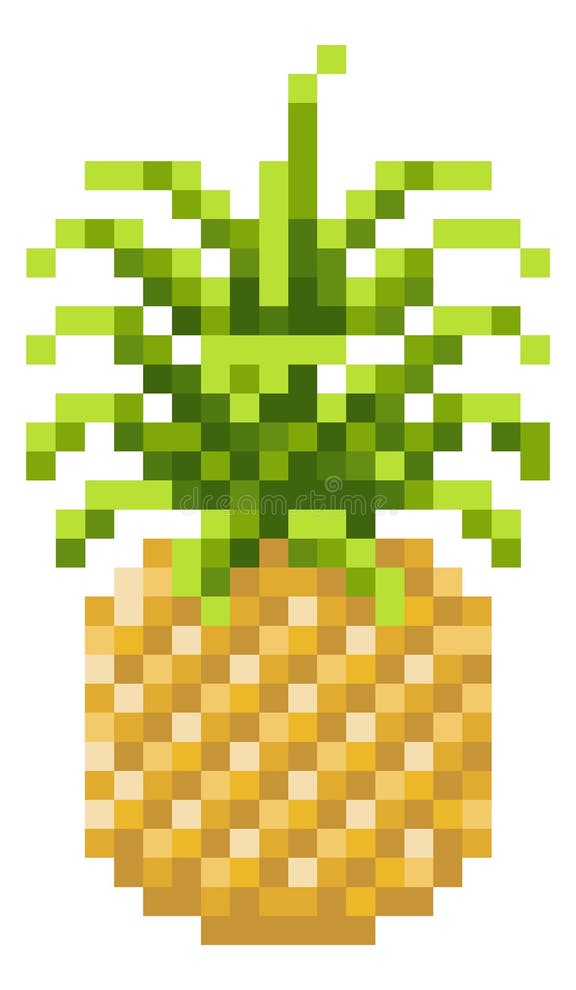 Pineapple Pixel Art 8 Bit Video Game Fruit Icon Stock Vector ...