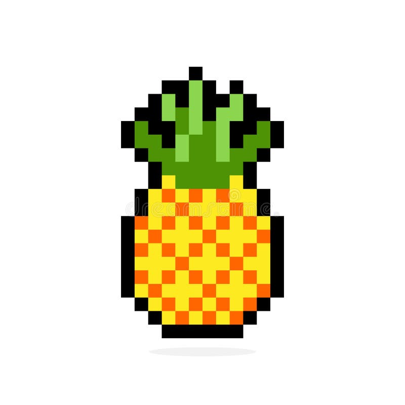 Pineapple Pixel Image 8 Bit Stock Illustration - Illustration of ...