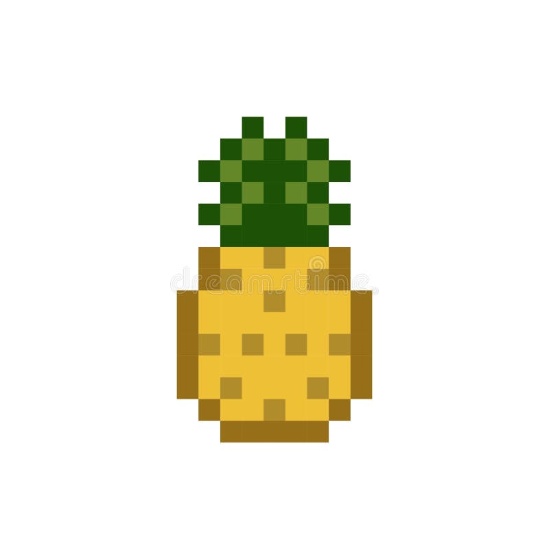 Pineapple Pixel Image 8 Bit Stock Illustration - Illustration of ...