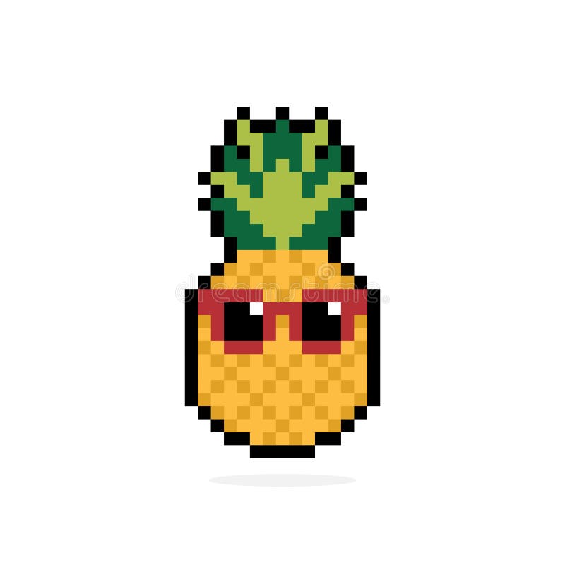 Pineapple Pixel Image 8 Bit Wearing Glasses Stock Illustration ...