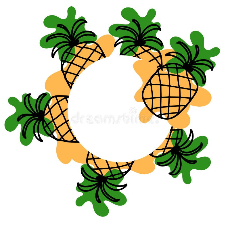Pineapple with Place for Text Stock Illustration - Illustration of ...