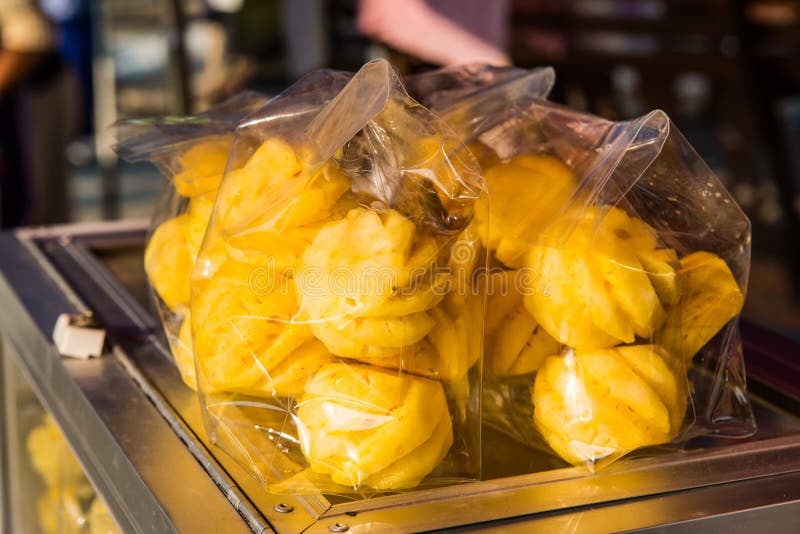 Pineapple in plastic bag stock photo. Image of pineapple - 214365296