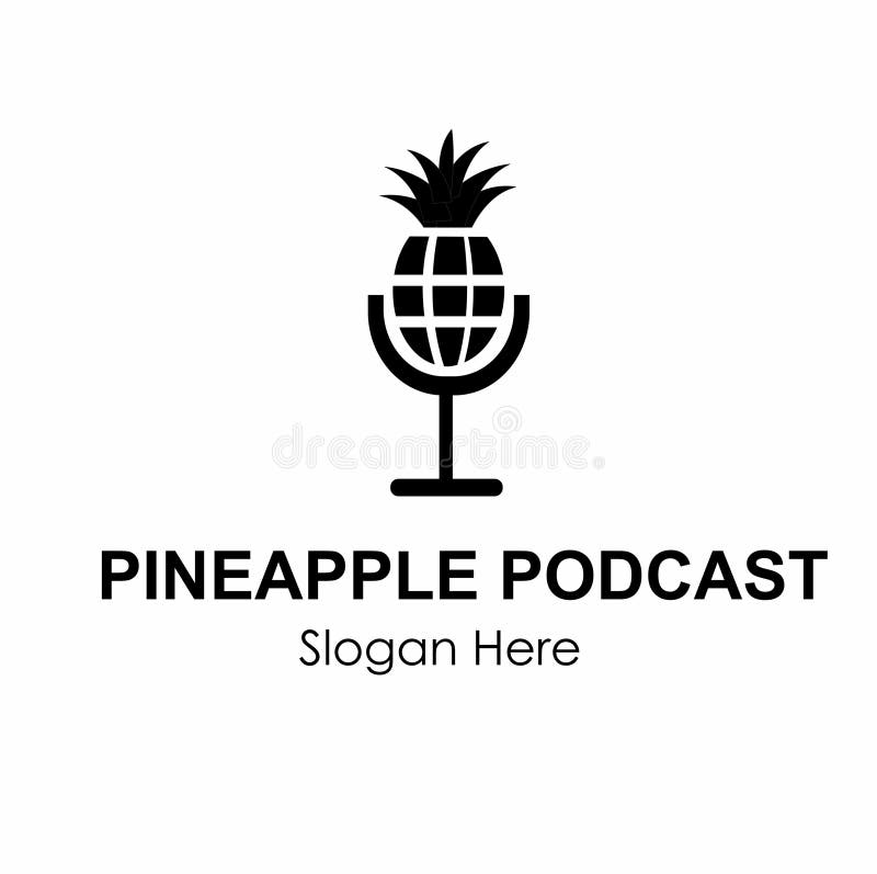 Pineapple Podcast Logo Design Concept Stock Vector - Illustration of font, media: 341893805