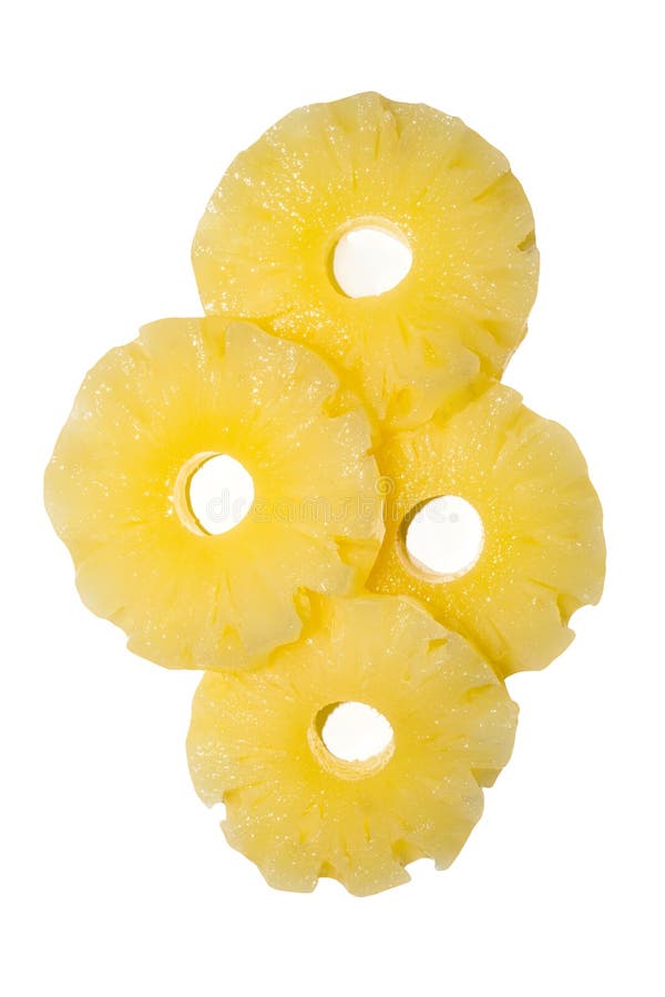 Pineapple Rings on a White Background. Stock Image - Image of marinated ...