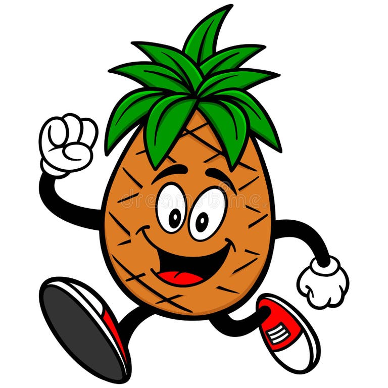 Pineapple Running stock vector. Illustration of eating - 72946172