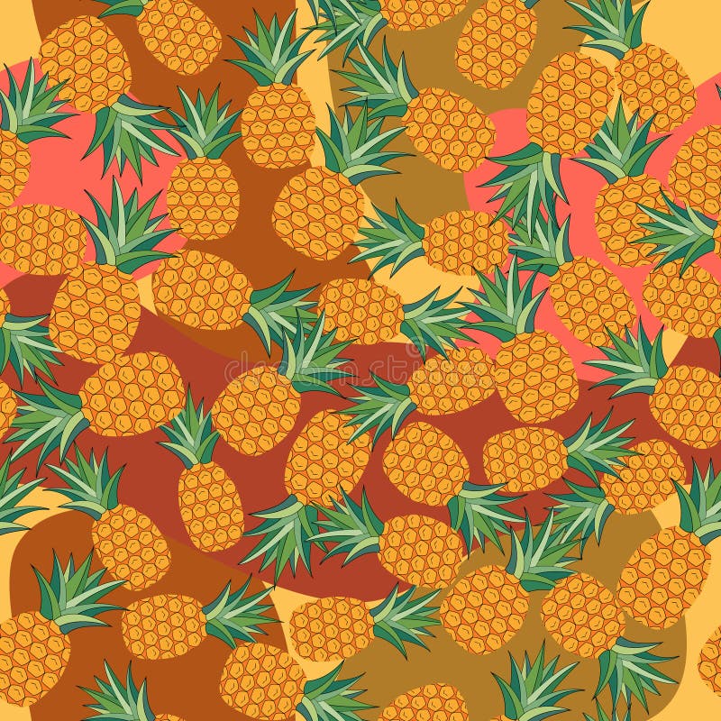 Pineapple Seamless Pattern. Design Element Vector Illustration. Stock ...