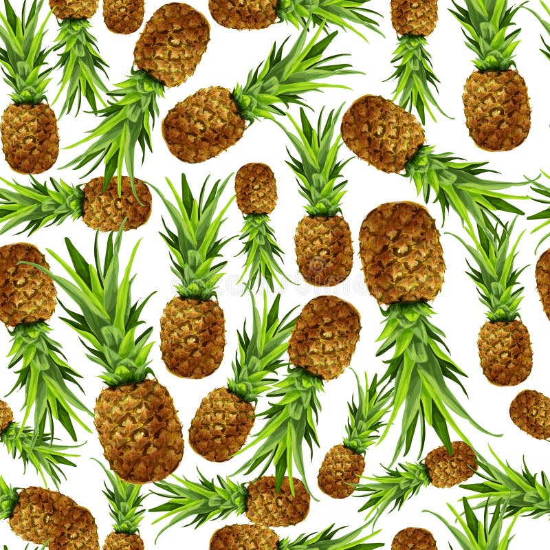 Pineapple seamless pattern stock vector. Illustration of juicy - 39491197