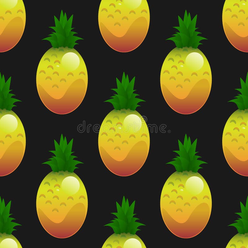 Pineapple seamless pattern stock vector. Illustration of eating - 138922528