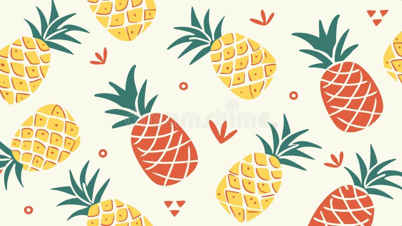 Pineapple Seamless Pattern, Tropical Fruit Background, Vector Design Generative AI Stock ...