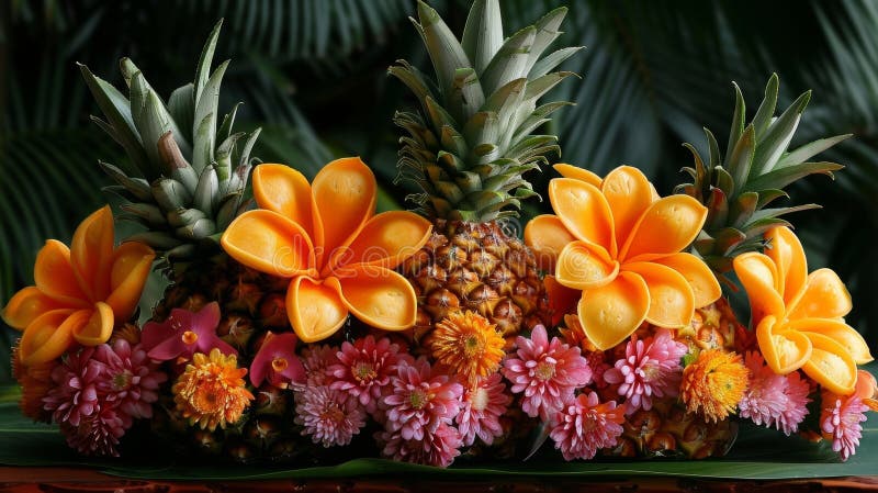 Pineapple Shells Transformed into Beautiful Flower Arrangements a ...