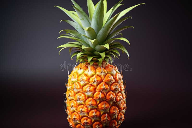 Pineapple Side View on the Orange Stock Illustration - Illustration of ...
