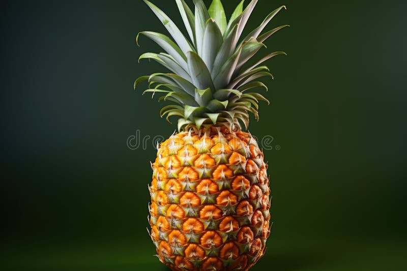 Pineapple Side View on the Orange Stock Illustration - Illustration of ...
