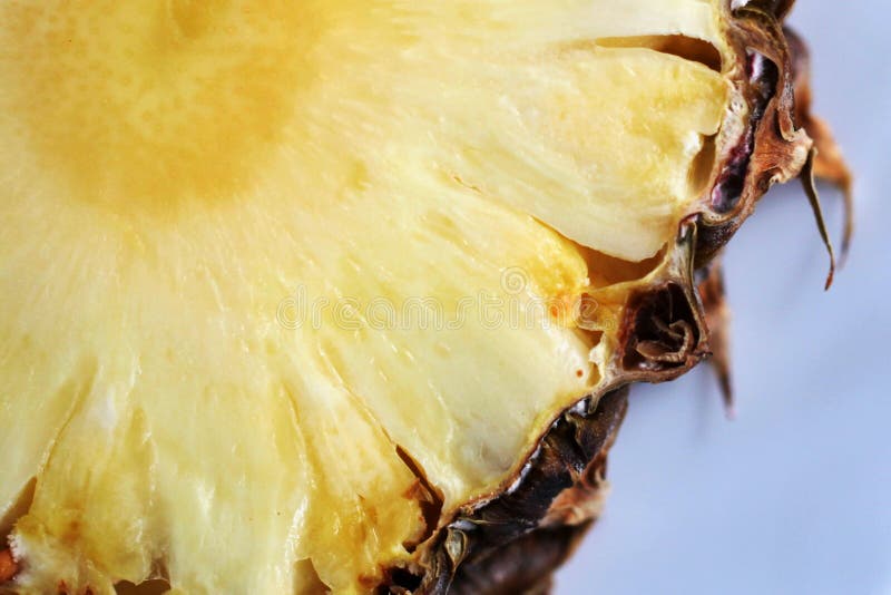 Pineapple Slice Closeup Texture Stock Photo - Image of backrgound ...