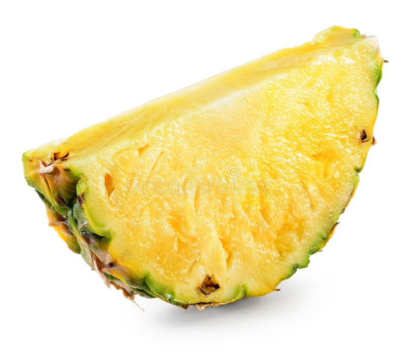 Pineapple Slice Isolated on White Stock Photo - Image of yellow, fruit ...