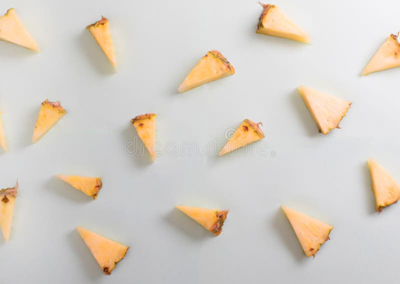 Pineapple Slices on Colored Background Stock Photo - Image of group ...
