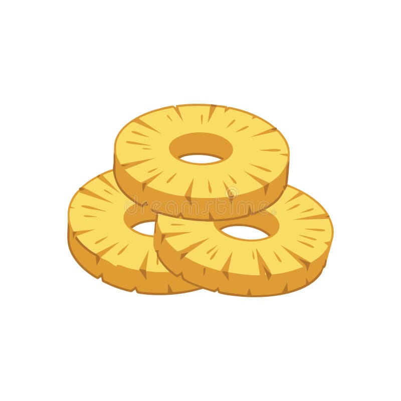 Pineapple Slices Stack Tropical Fruit Vector Illustration with Yellow Tones Stock Vector ...