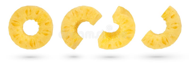Pineapple Slices on a White Isolated Background. Ripe Pineapple Cut ...