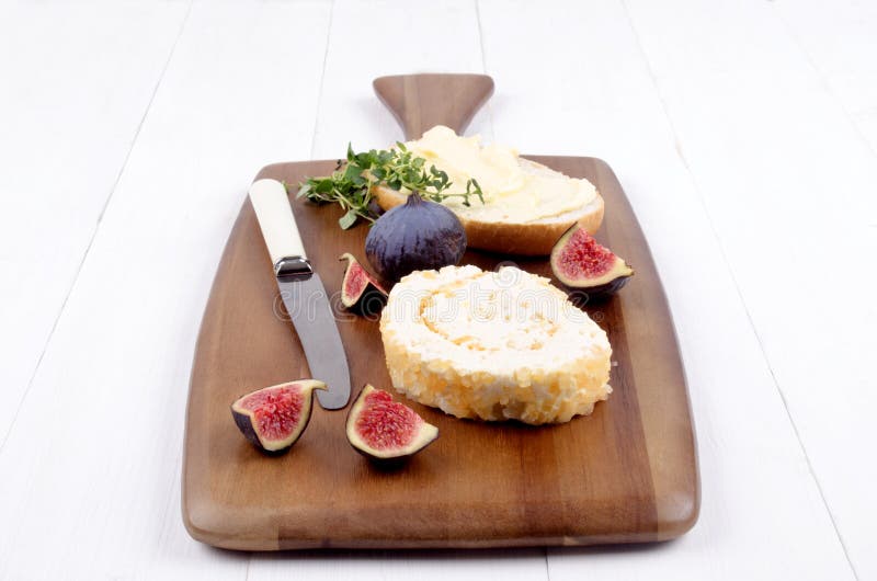 Pineapple Soft Cheese and Bread on Wooden Board Stock Photo - Image of ...