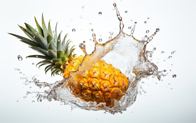 Pineapple Splash on Transparent Background Stock Illustration ...