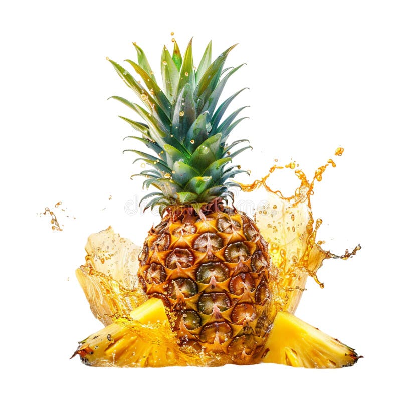 Pineapple Splash on Transparent Background - Ai Generated Stock ...