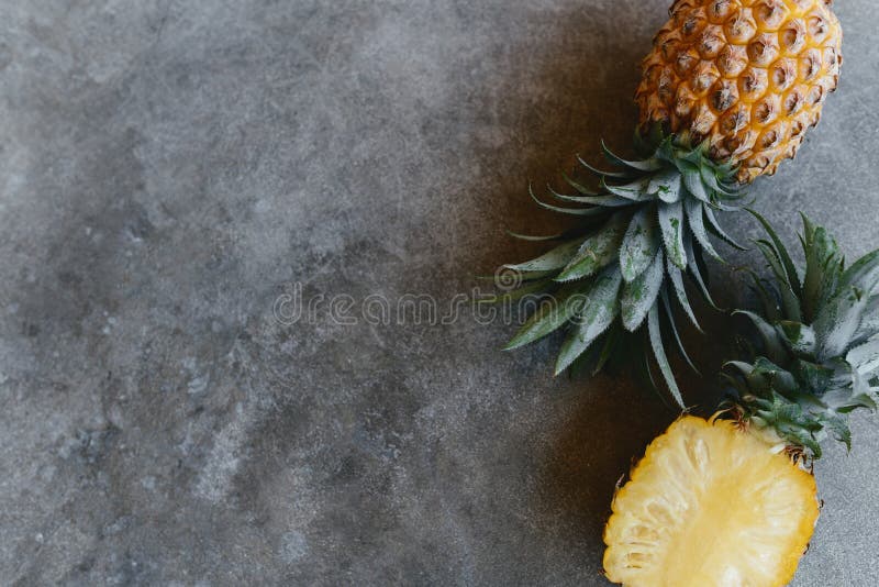 Pineapple on a Stone Table. Tropical Fruits Stock Image - Image of ...