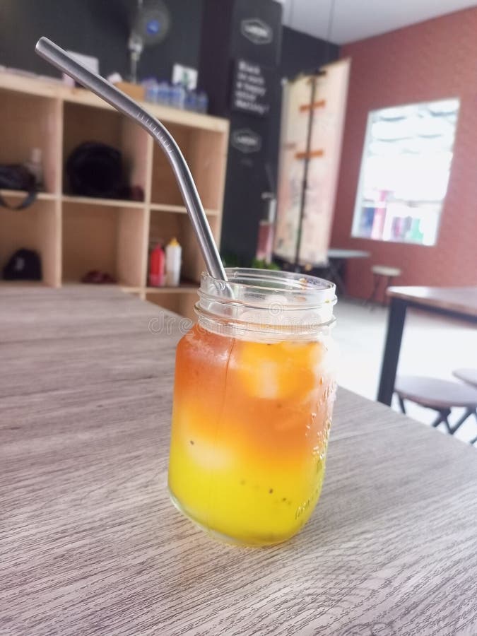 Pineapple Syrup Mixed with Orange Juice Plus Thai Tea Suitable for ...
