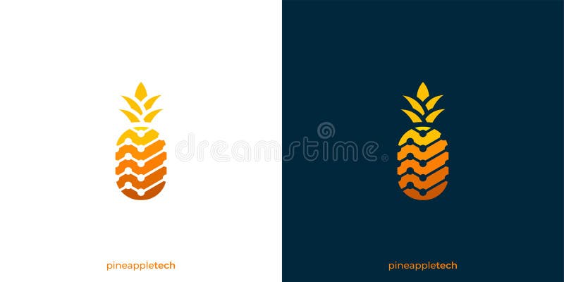 Pineapple Tech Logo. Technical Pineapple with Modern Style Stock Vector - Illustration of ...
