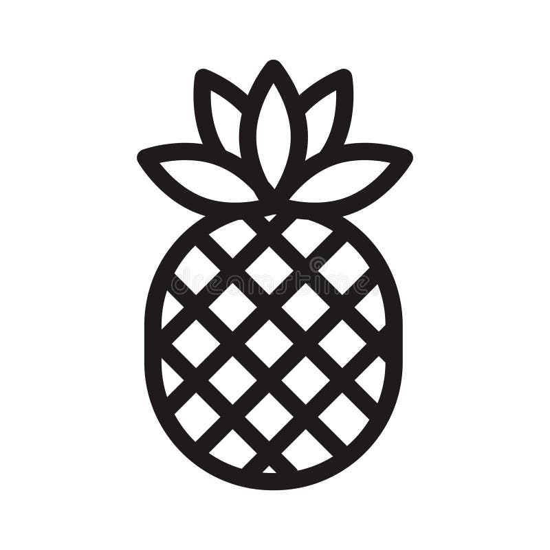 Pineapple Thin Line Vector Icon Stock Vector - Illustration of icon ...