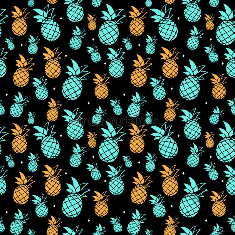Pineapple Tropical Fruit Seamless Pattern Illustration Repeat Stock Vector - Illustration of ...