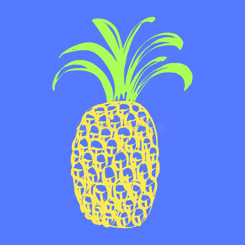 Pineapple two color print stock vector. Illustration of object - 65438314