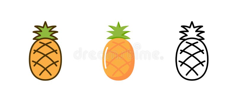 Pineapple Vector Fruit Logo Icon. Tropical Pineapple Symbol ...
