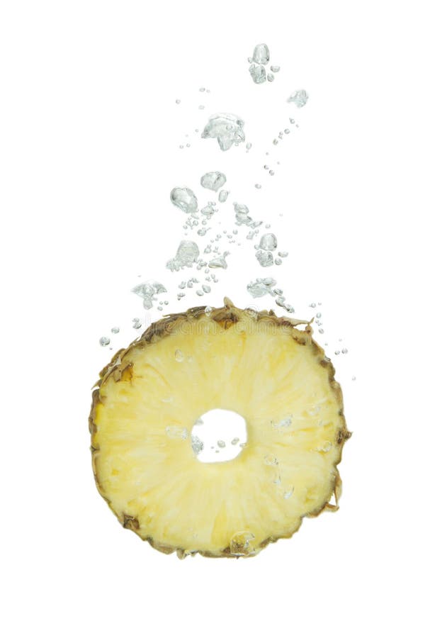 Pineapple in Water with Air Bubbles Stock Image - Image of refresher ...