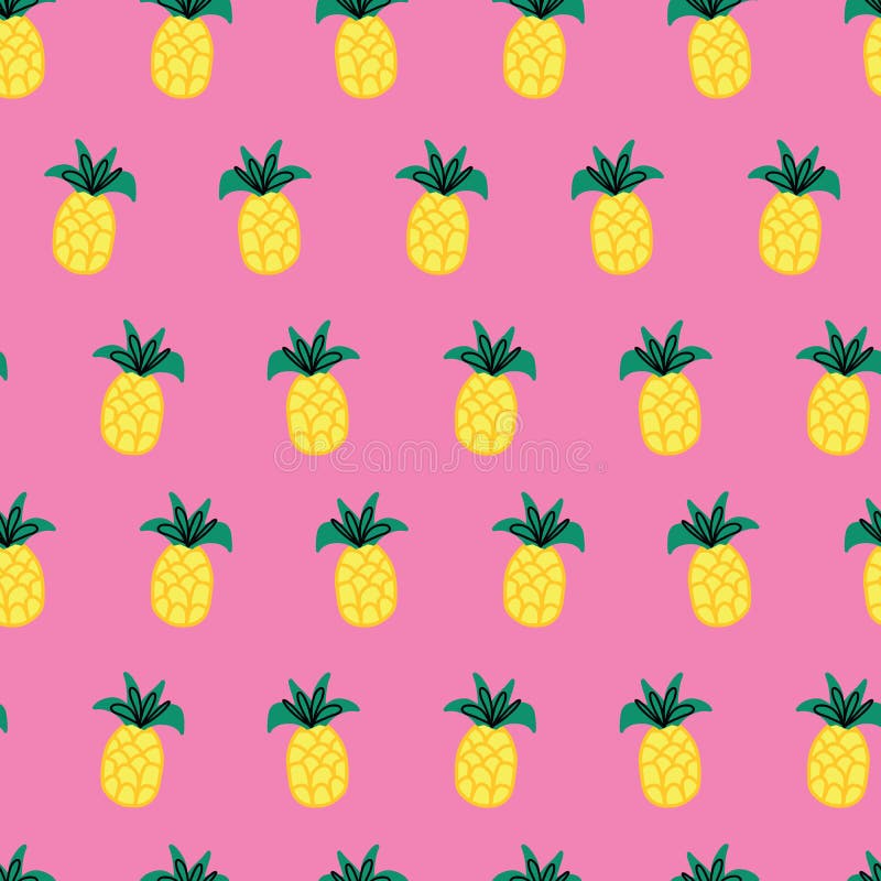 Pink Pineapple Background Repeating Pattern Stock Illustrations – 83 ...