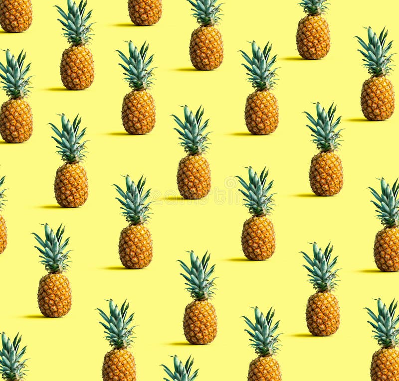 Pineapples on a Solid Color Background Stock Illustration ...