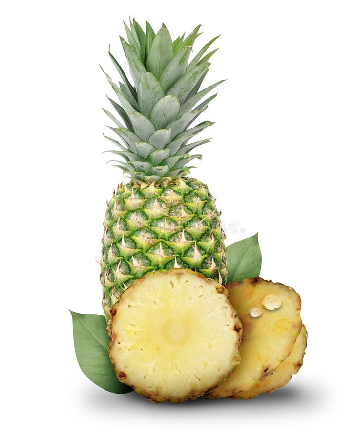 Pineapply Fruit Isolated on White Background Stock Image - Image of ...
