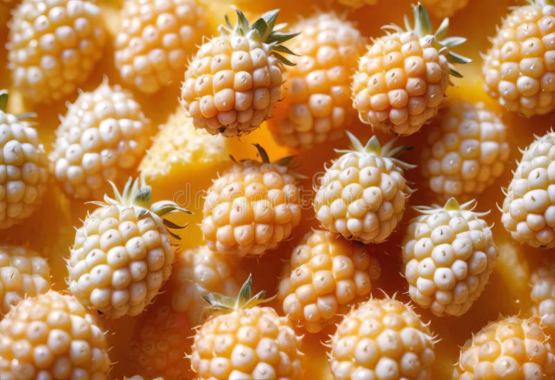 Pineberries, Their White, Heart-shaped Fruits Stock Illustration ...