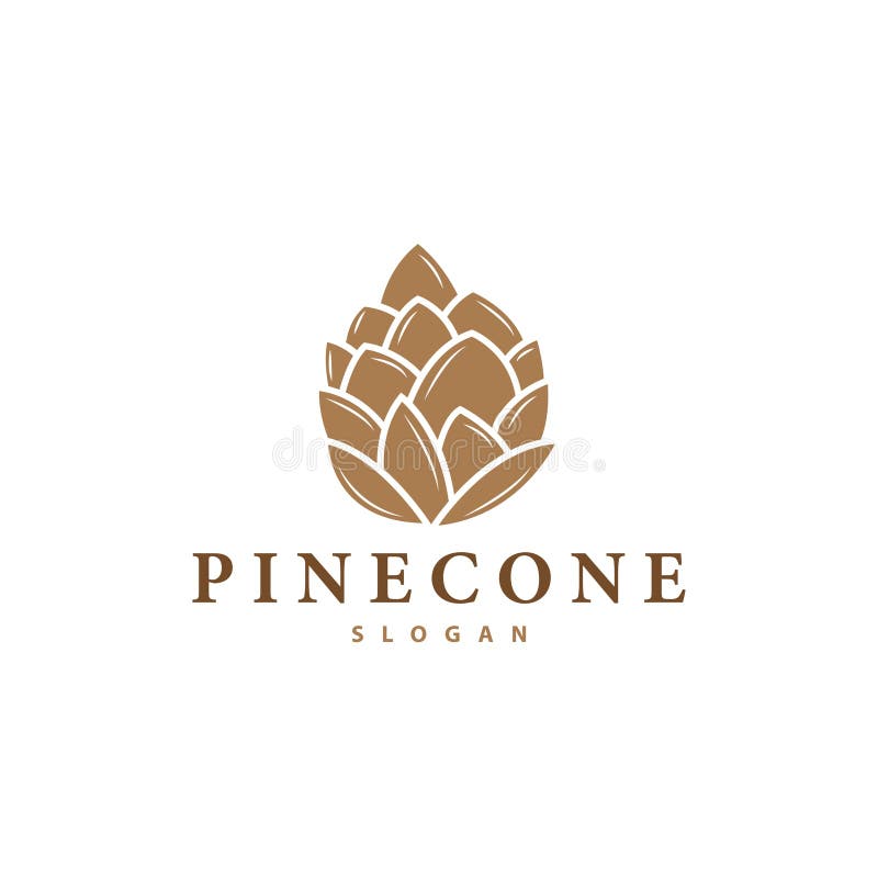 Pinecone Logo, Simple Minimalist Design Pine Tree Plant Template Vector ...