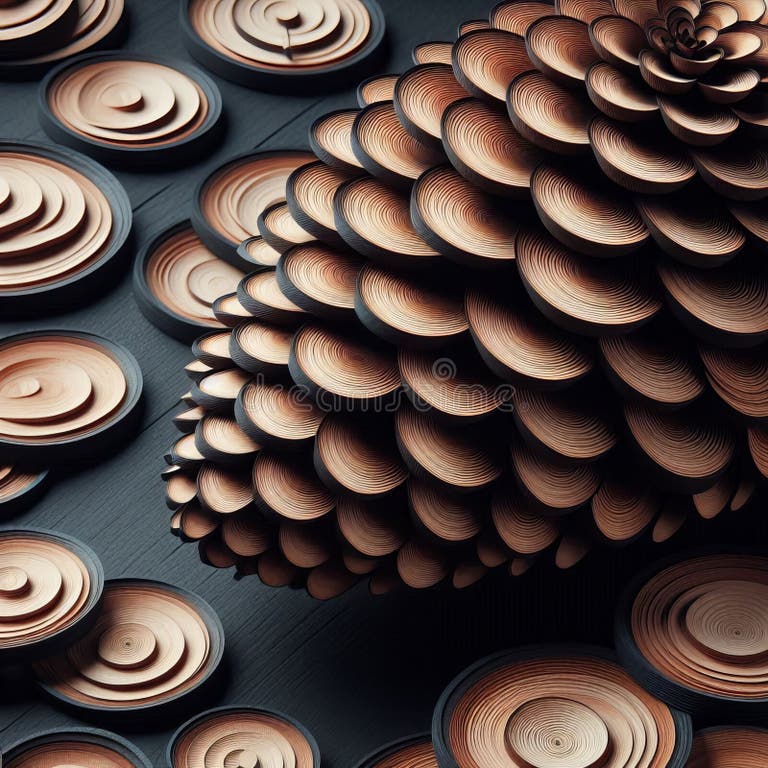 Pinecone Scales Overlapping Layered Scales with Subtle Shading Stock ...