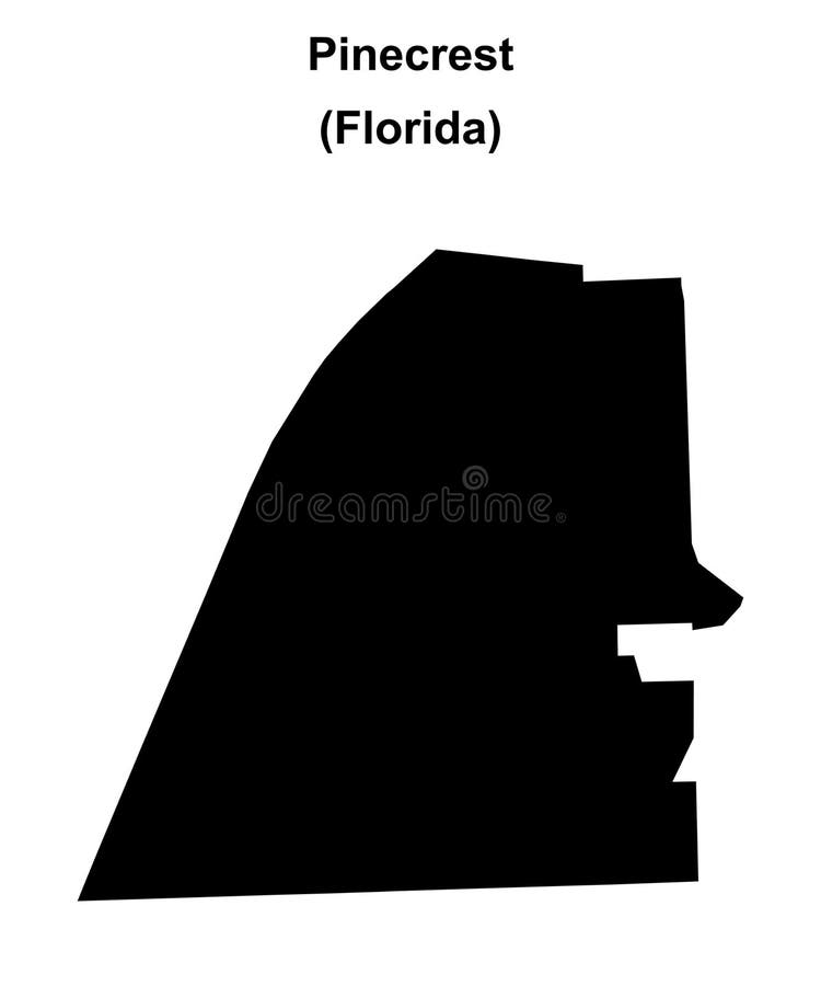 Pinecrest outline map stock vector. Illustration of shape - 357255700