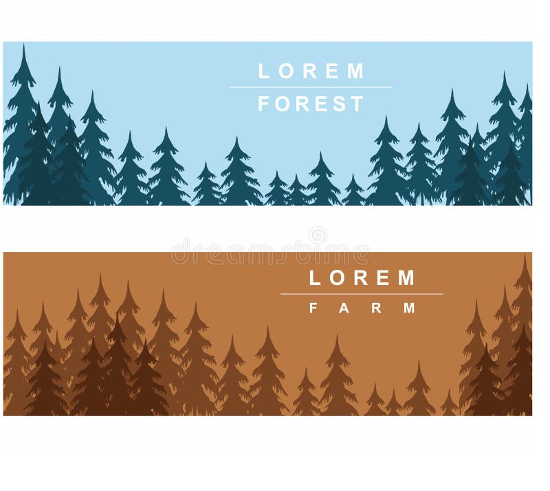 Pines Forest Banners Vector Image Stock Vector - Illustration of ...