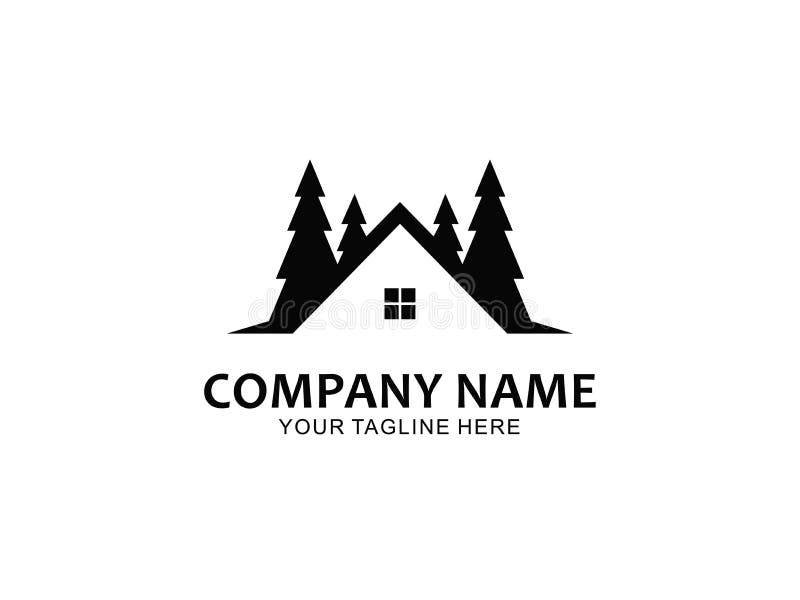 Pines Home Residence Logo Template Stock Vector - Illustration of cabin ...