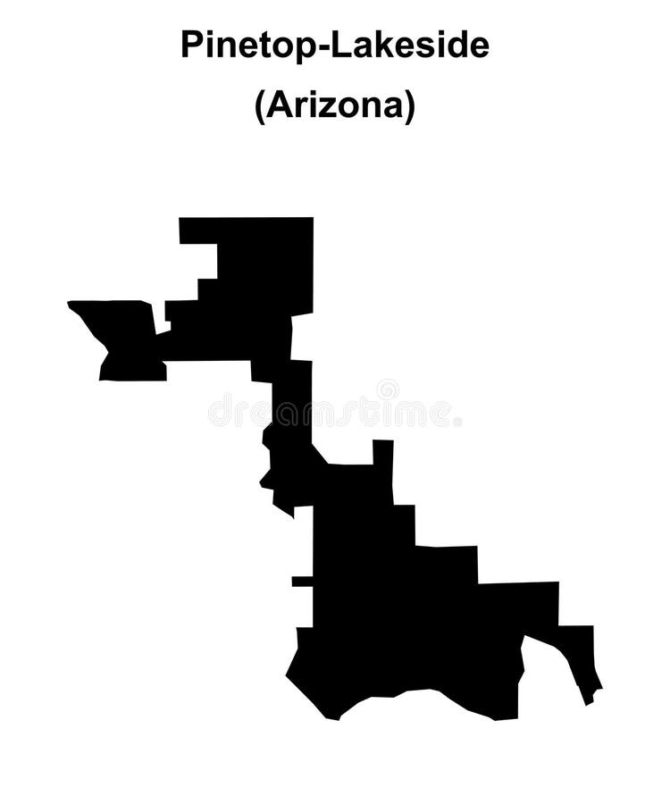 Pinetop-Lakeside Outline Map Stock Illustration - Illustration of city ...
