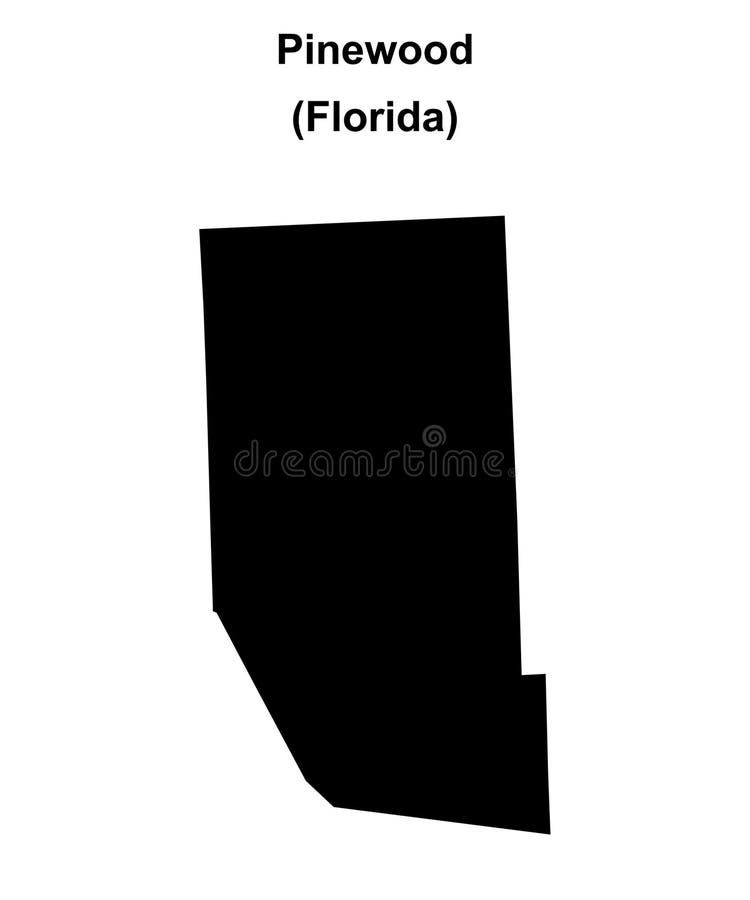 Pinewood outline map stock vector. Illustration of florida - 357255756