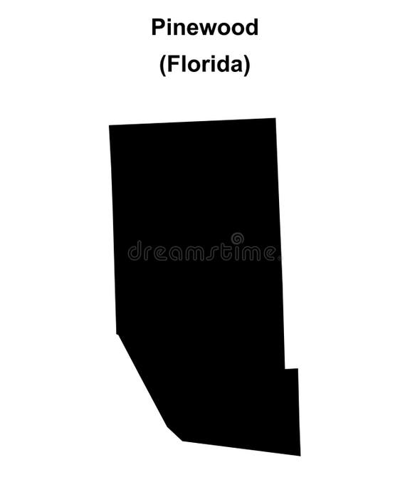 Pinewood outline map stock vector. Illustration of florida - 357255756